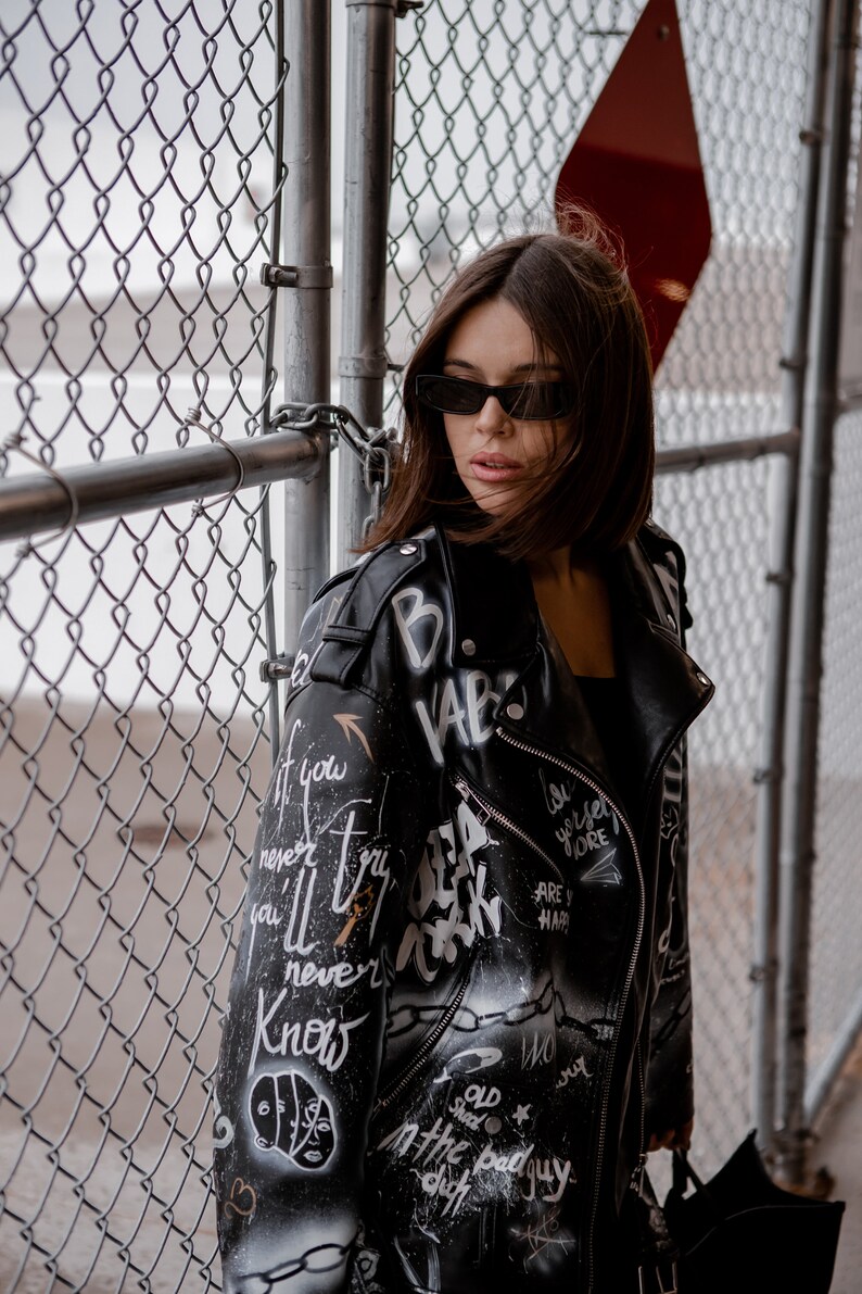 Unique Hand-painted Leather Jacket One of a Kind Artwork - Etsy