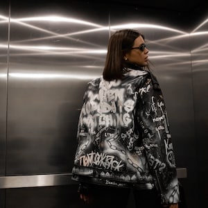 Unique Hand-painted Leather Jacket One of a Kind Artwork - Etsy