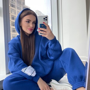 Luxury Fleece Oversized Hoodie – Unique Electric Blue Color Premium ...