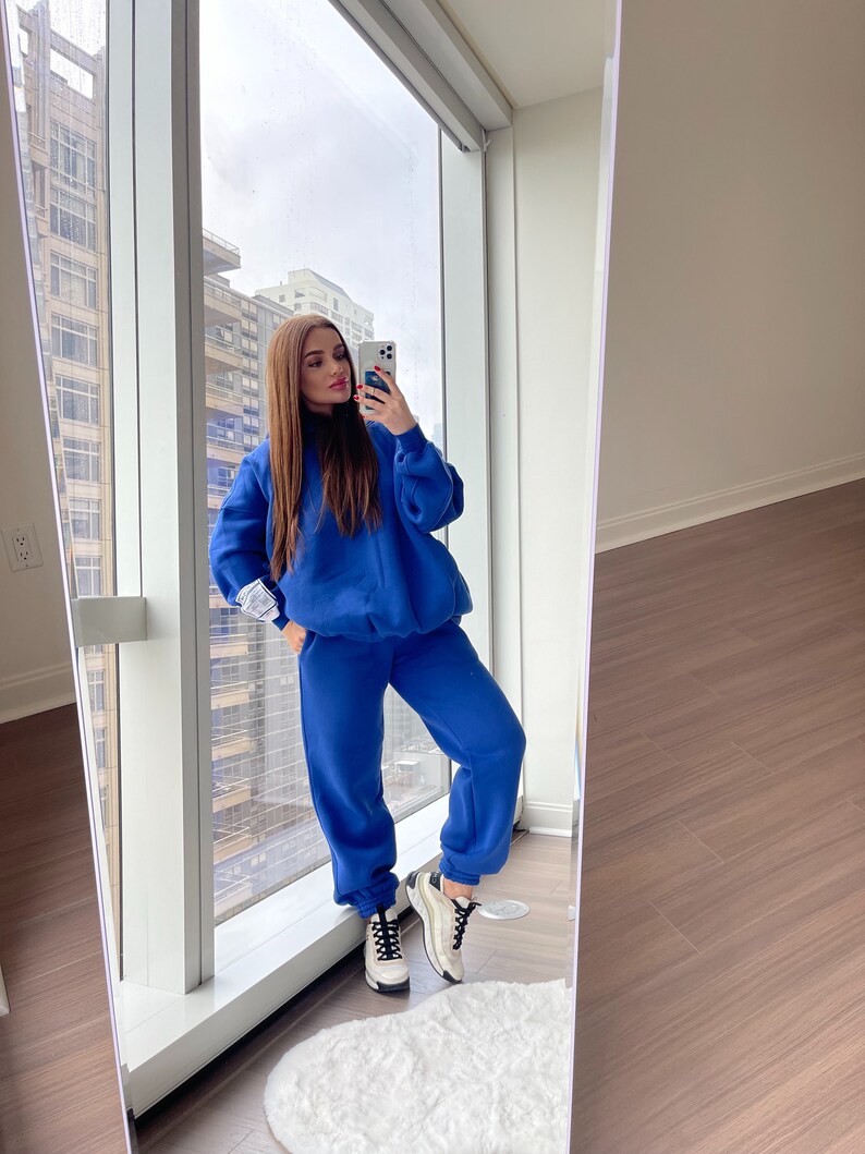 Luxury Fleece Oversized Hoodie – Unique Electric Blue Color Premium ...