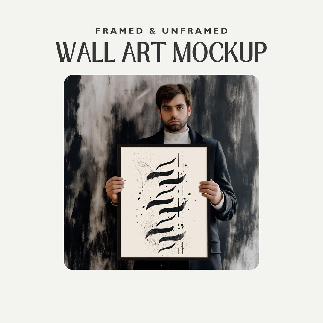 Male Artist Model Modern Abstract Wall Art Frame Mockup Poster Mockups ...