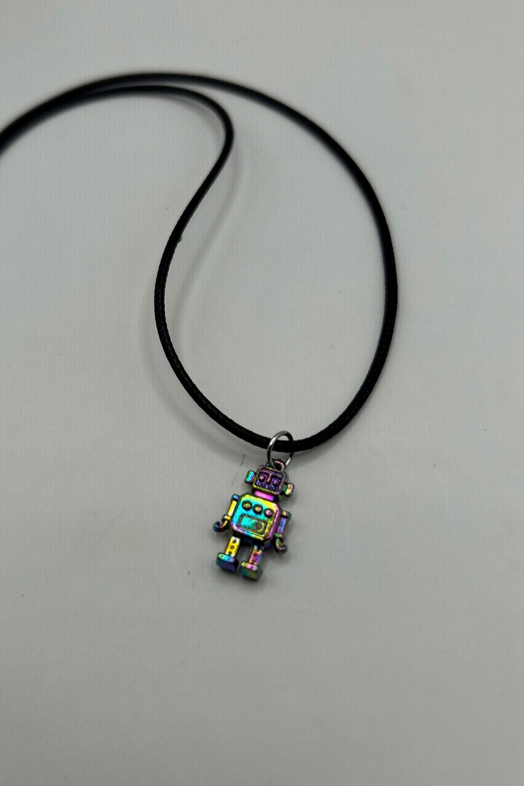 Holographic Robot Pendant Necklace | Minimalist Jewelry - Etsy