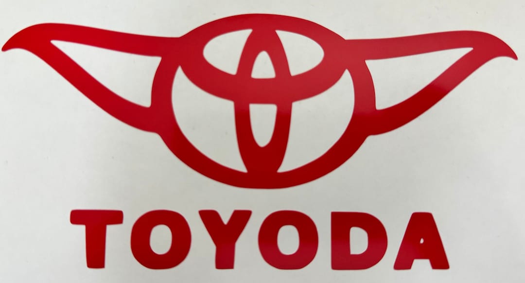 Toyoda Vinyl Decal - Toyota Symbol With Yoda Ears - Includes Shipping ...