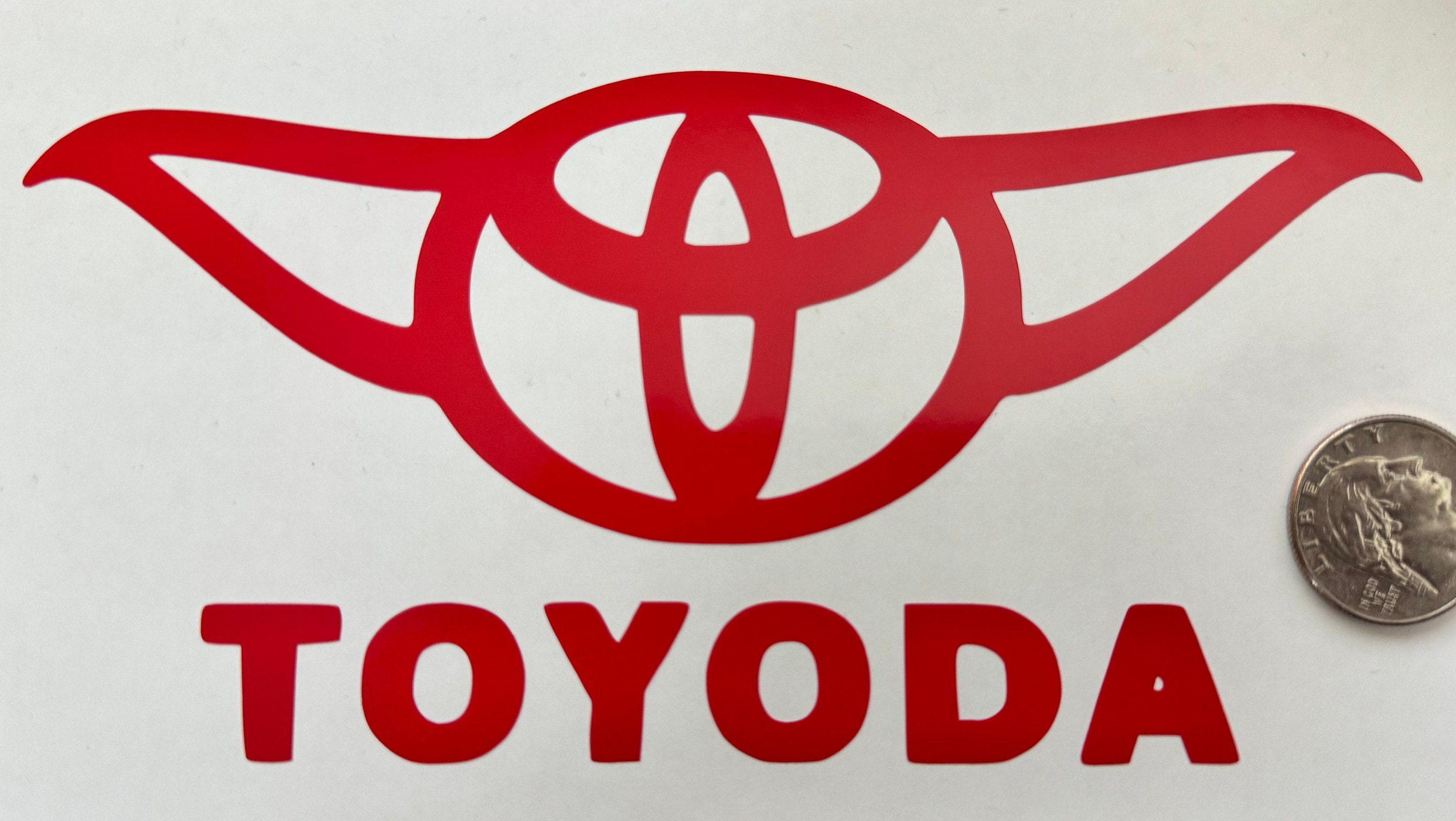 Toyoda Vinyl Decal - Toyota Symbol With Yoda Ears - Includes Shipping ...