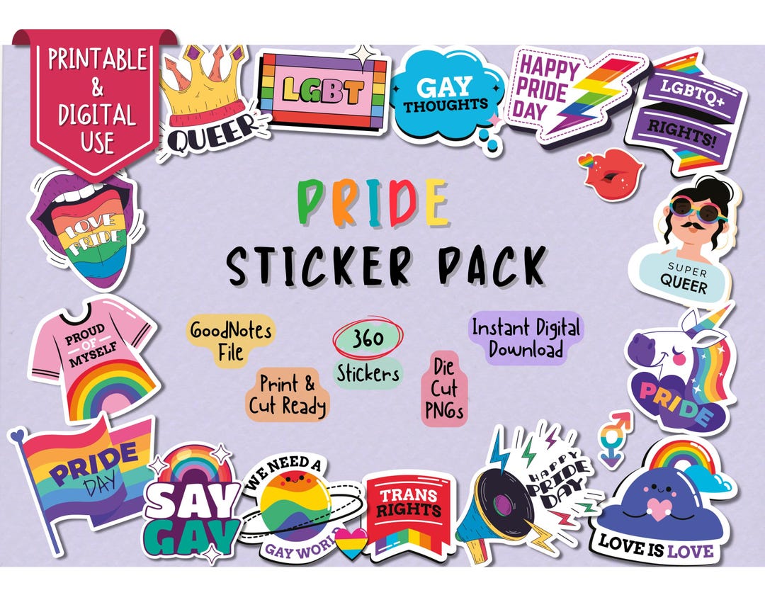 Pride Planner Stickers, LGBTQ+ Digital Stickers for Goodnotes ...