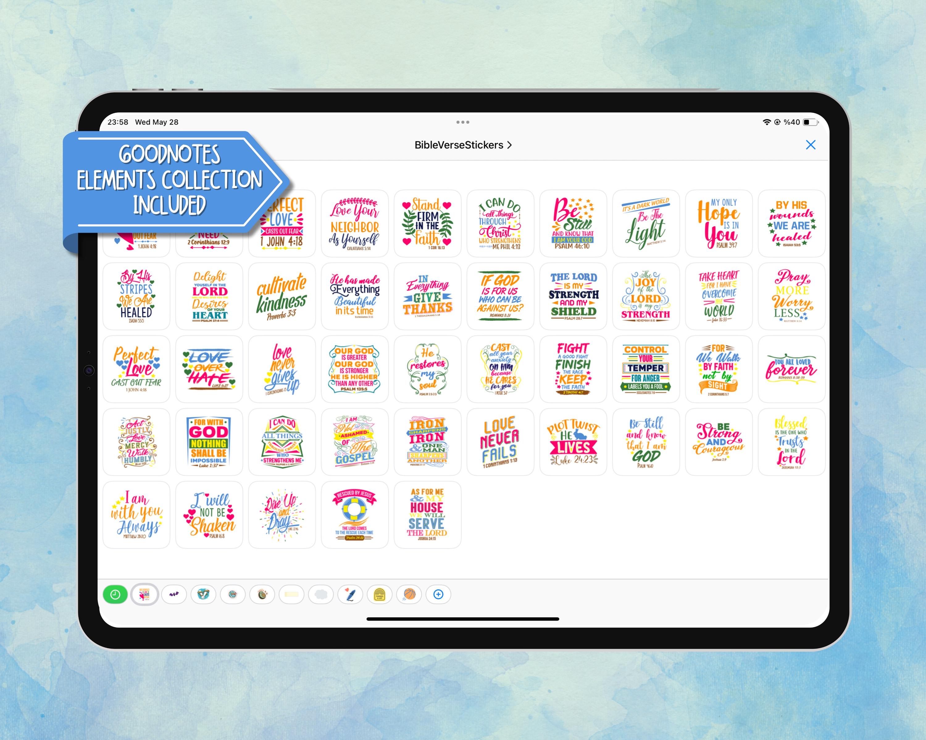 Bible Verse Stickers: Printable and Digital Faith-based Stickers, Bible ...