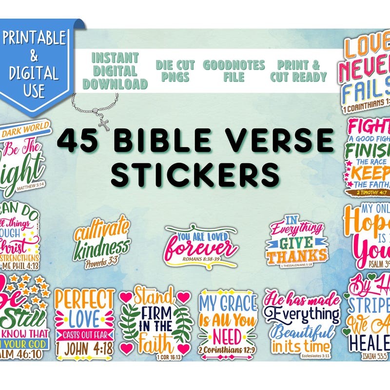 Stickers para biblia. versículos bíblicos, stickers cristianos - Etsy ...