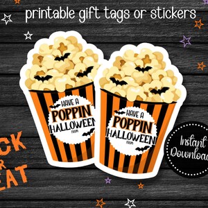 Have A Poppin Halloween Printable Gift Tag, Halloween Popcorn Gift Tag ...