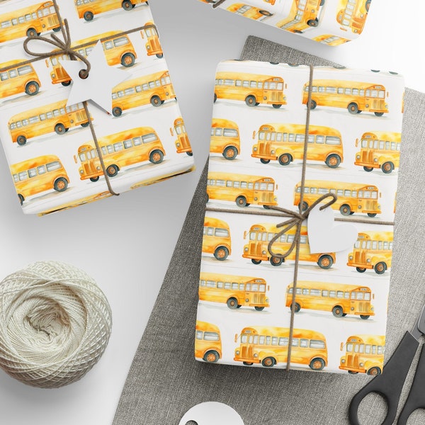 School Bus Wrapping Paper - Etsy