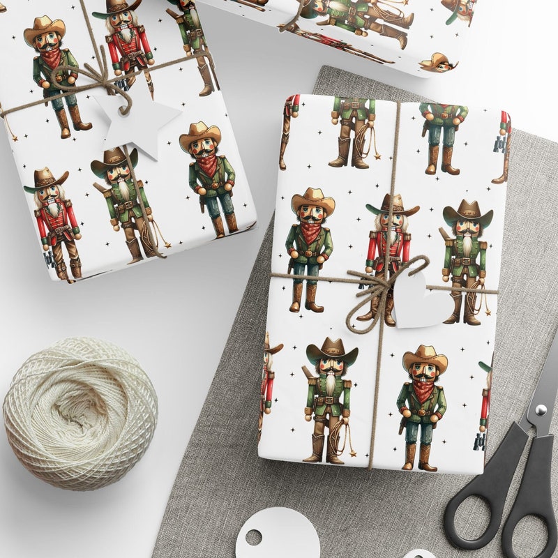Western Cowboy Christmas Wrapping Paper - Etsy