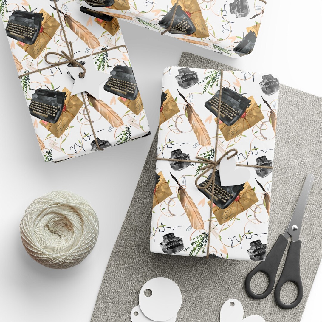 Vintage Typewriter Wrapping Paper, Typewriter Gift Wrap, Author Gift ...