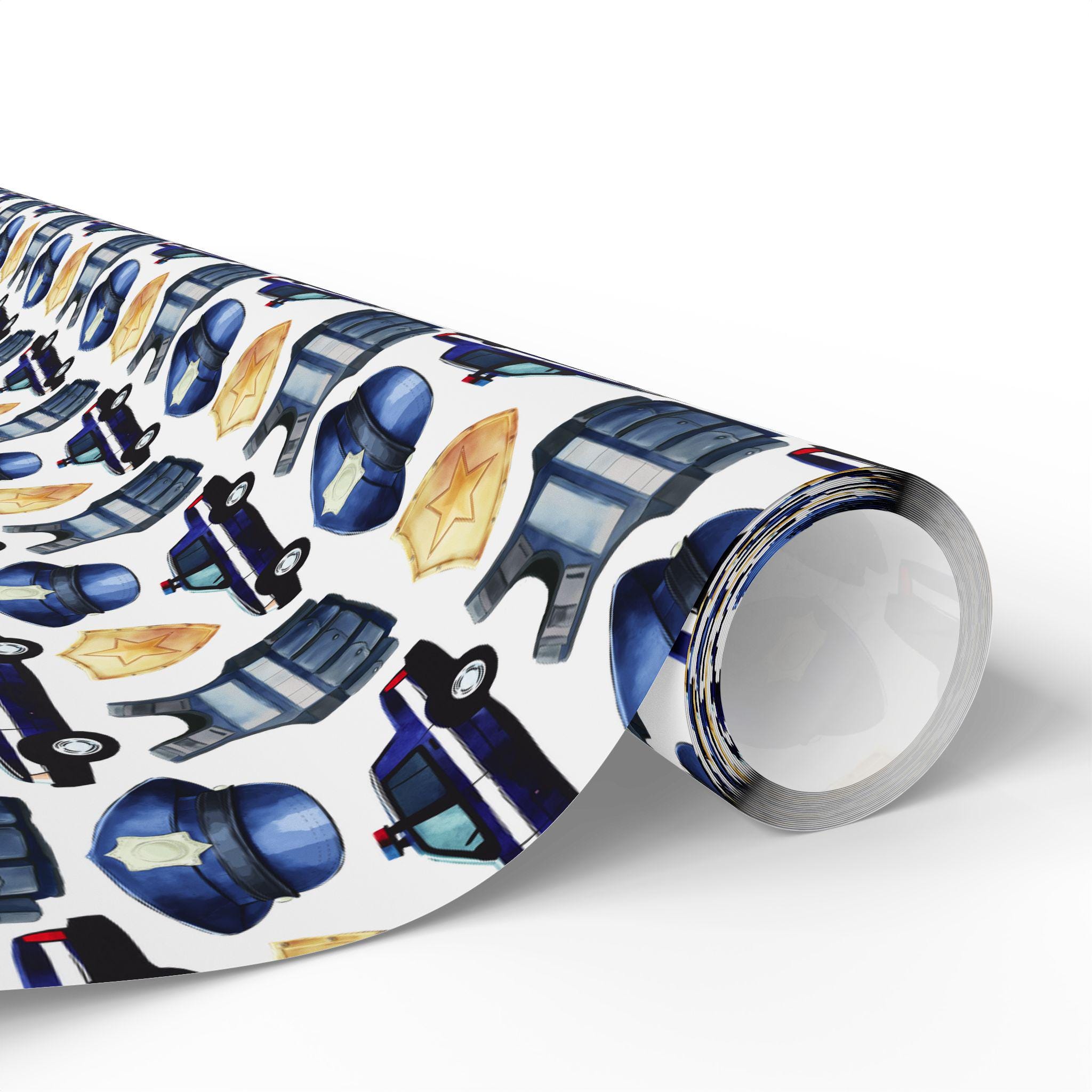 Police Wrapping Paper, Police Gift Wrap, Cop Wrapping Paper, Cop Gift ...