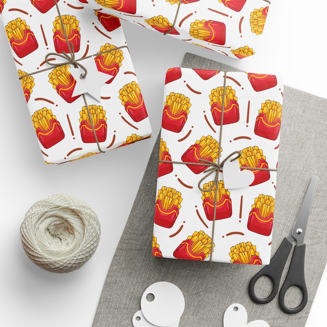 French Fry Wrapping Paper, French Fry Gift Wrap, French Fries, Fast ...