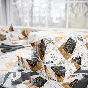 Vintage Typewriter Wrapping Paper, Typewriter Gift Wrap, Author Gift ...