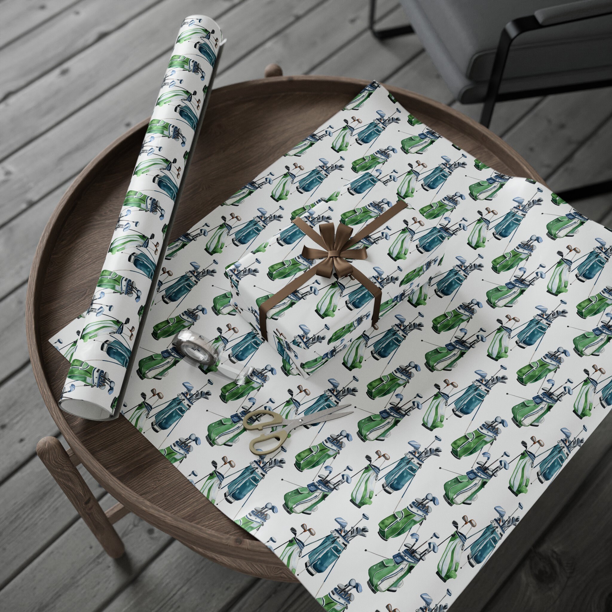 Golf Wrapping Paper, Golf Gift Wrap, Gift for Him, Father's Day, Golf ...