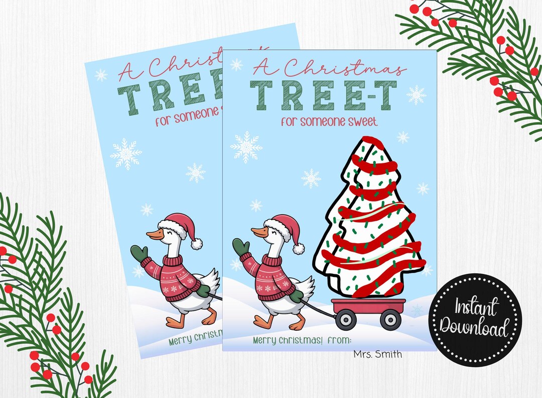 Christmas Tree Cake Printable, Classroom Gift, Printable Gift for Kids ...