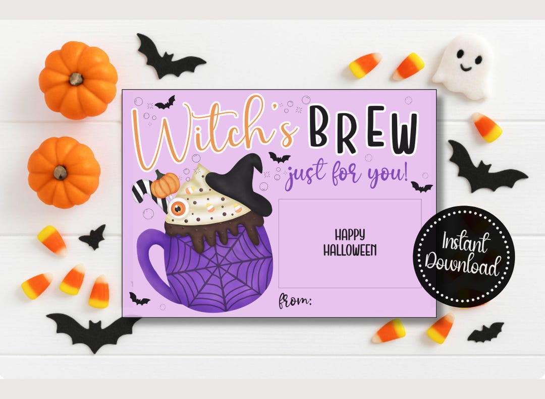 Witches Brew Halloween Gift Card Holder, Halloween Gift Card Holder ...
