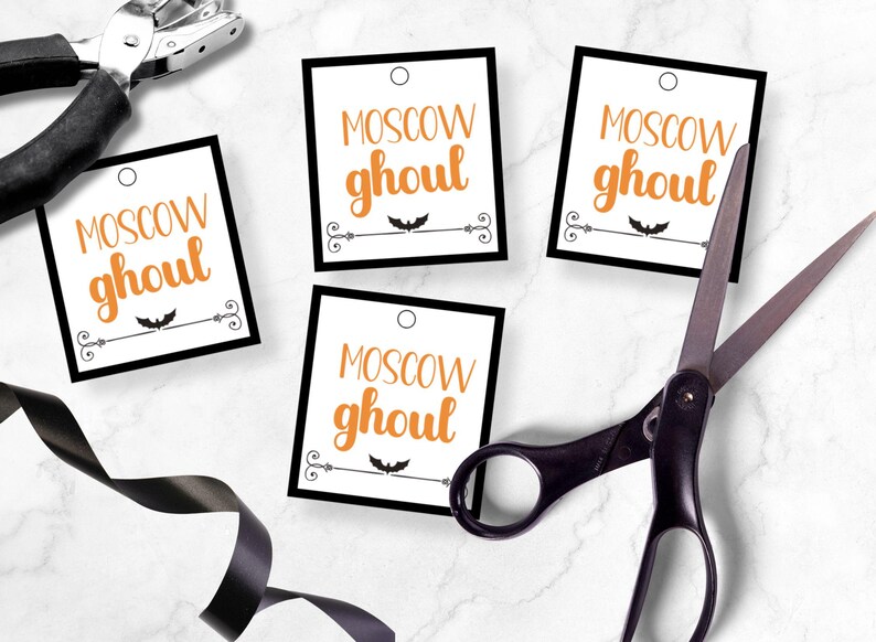Moscow Ghoul Halloween Gift Tags – Printable Boozed Cocktail Tags for ...