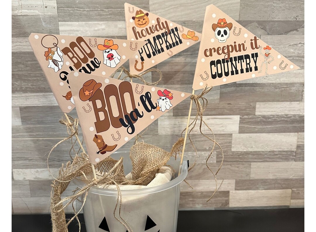 Cowboy Halloween Printable Flags, Halloween Pennant Flags for Boys ...