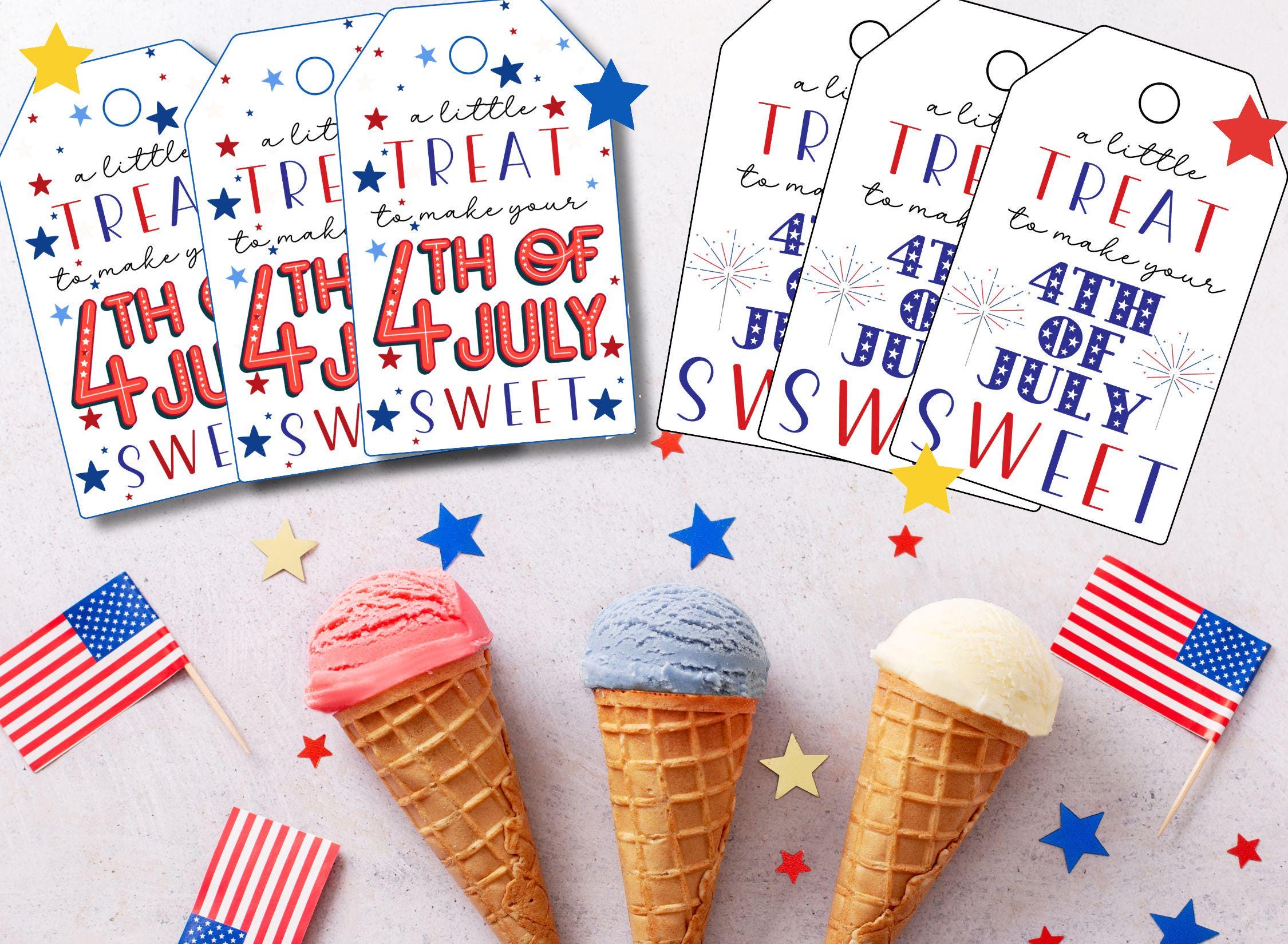 Printable 4th of July Gift Tags, Here's a Treat to Make Your 4th of ...