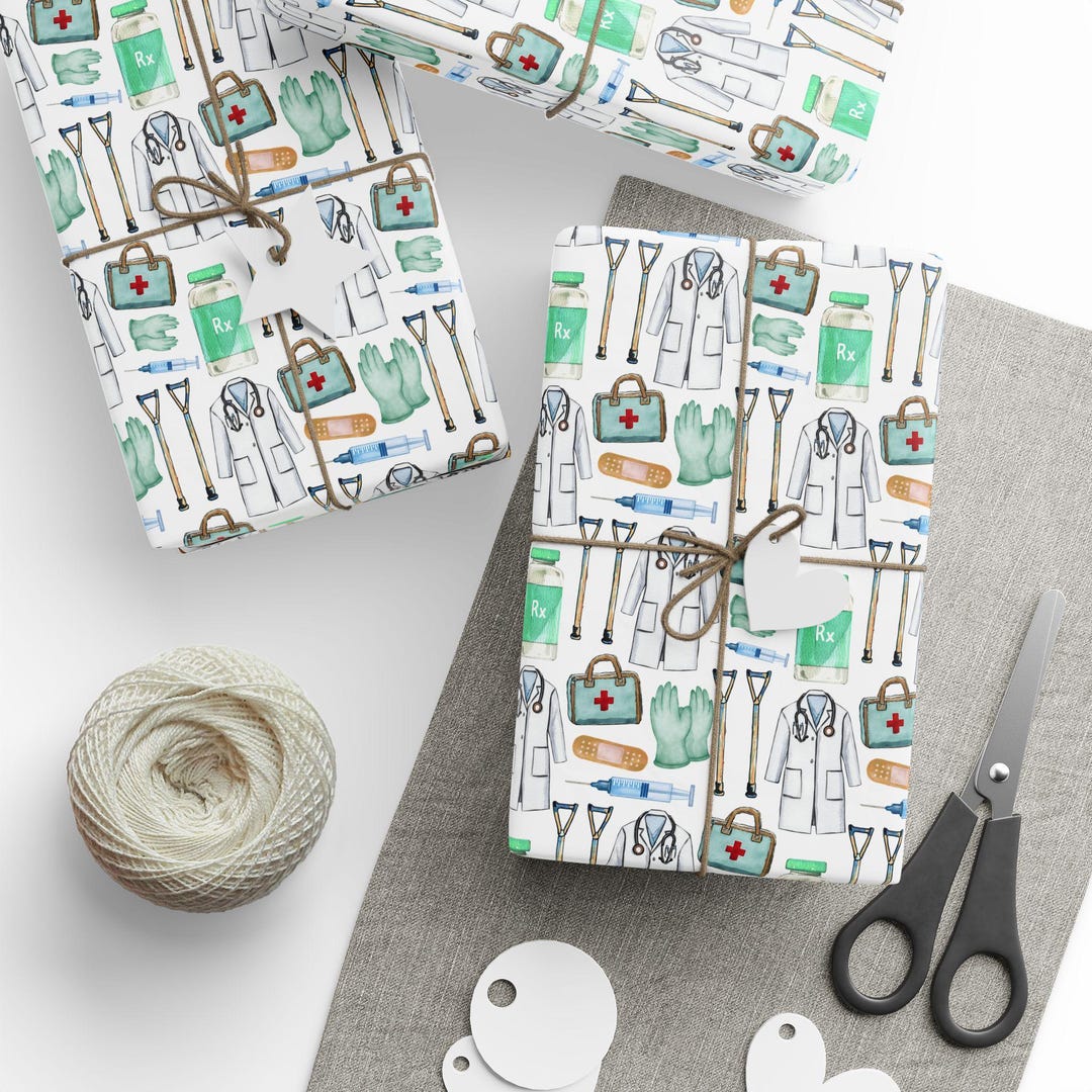 Doctor Wrapping Paper, Doctor Gift Wrap, Medical School Wrapping Paper ...