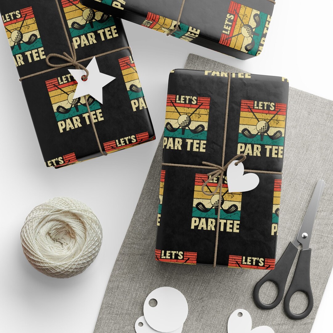Lets Partee Wrapping Paper, Golf Wrapping Paper, Golf Gift Wrap, Golf ...