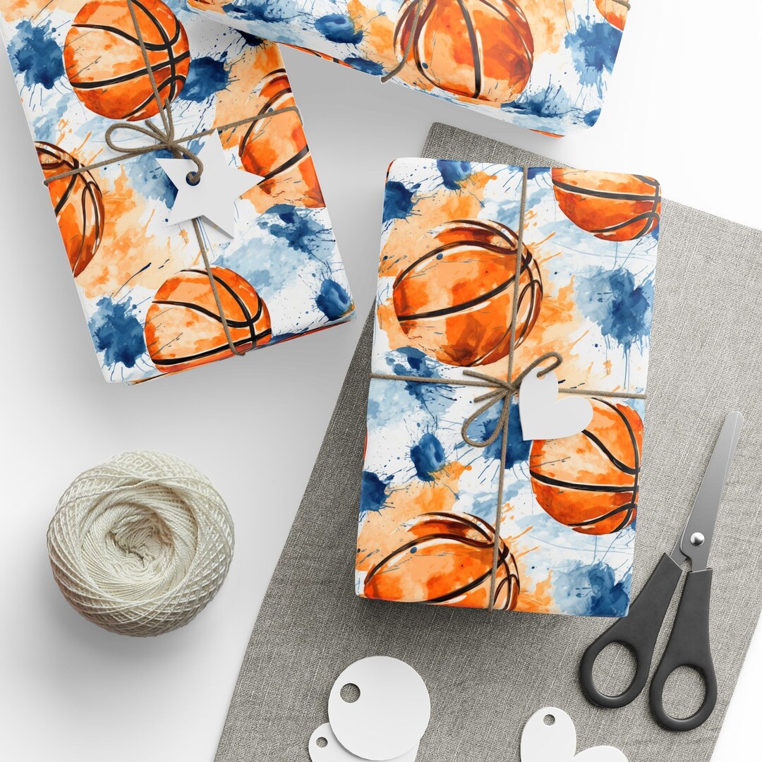 Basketball Wrapping Paper, Basketball Gift Wrap, Basketball Gift, Gift ...