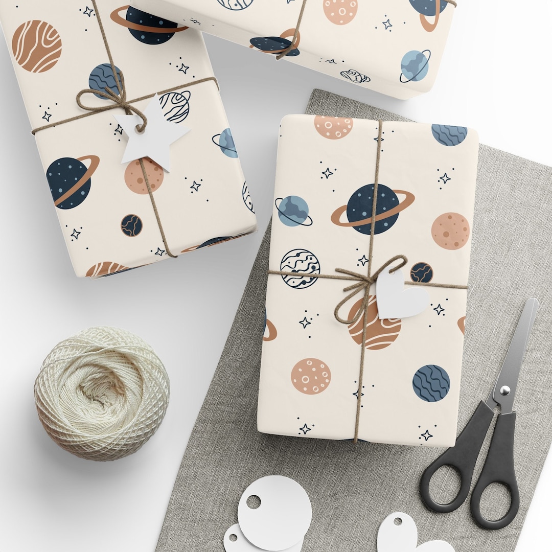 Planet Wrapping Paper, Planets, Space Wrapping Paper, Space Gift Wrap ...