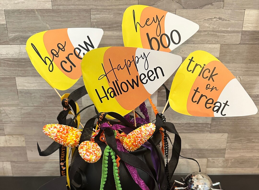 Candy Corn Halloween Flags, Halloween Pennant Flags, Instant Download ...