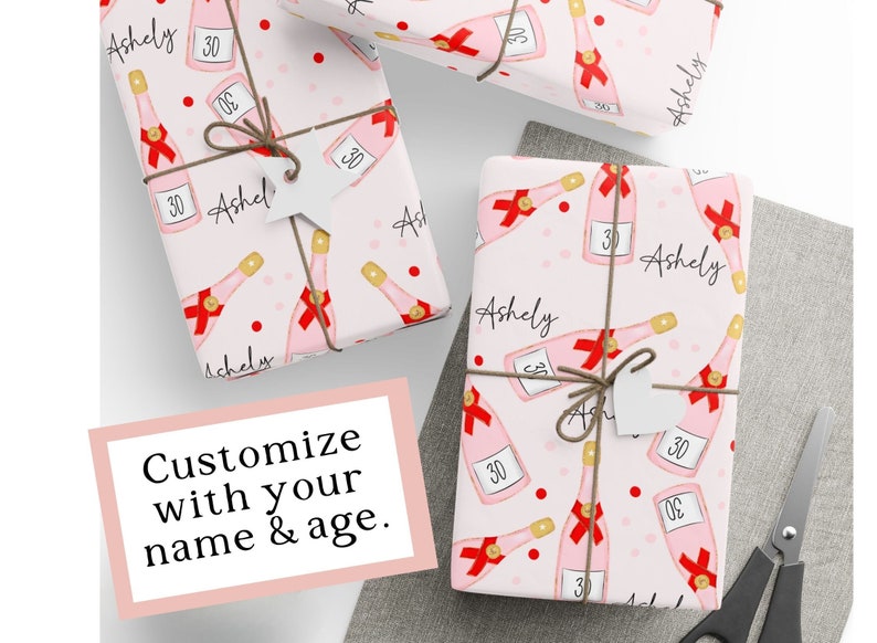 Custom Birthday Wrap Paper, Personalized Birthday Wrapping Paper, 30th ...