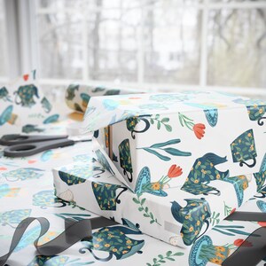 Tea Time Wrapping Paper, Tea Lover, Tea Gift Wrap, You're My Cup of Tea ...