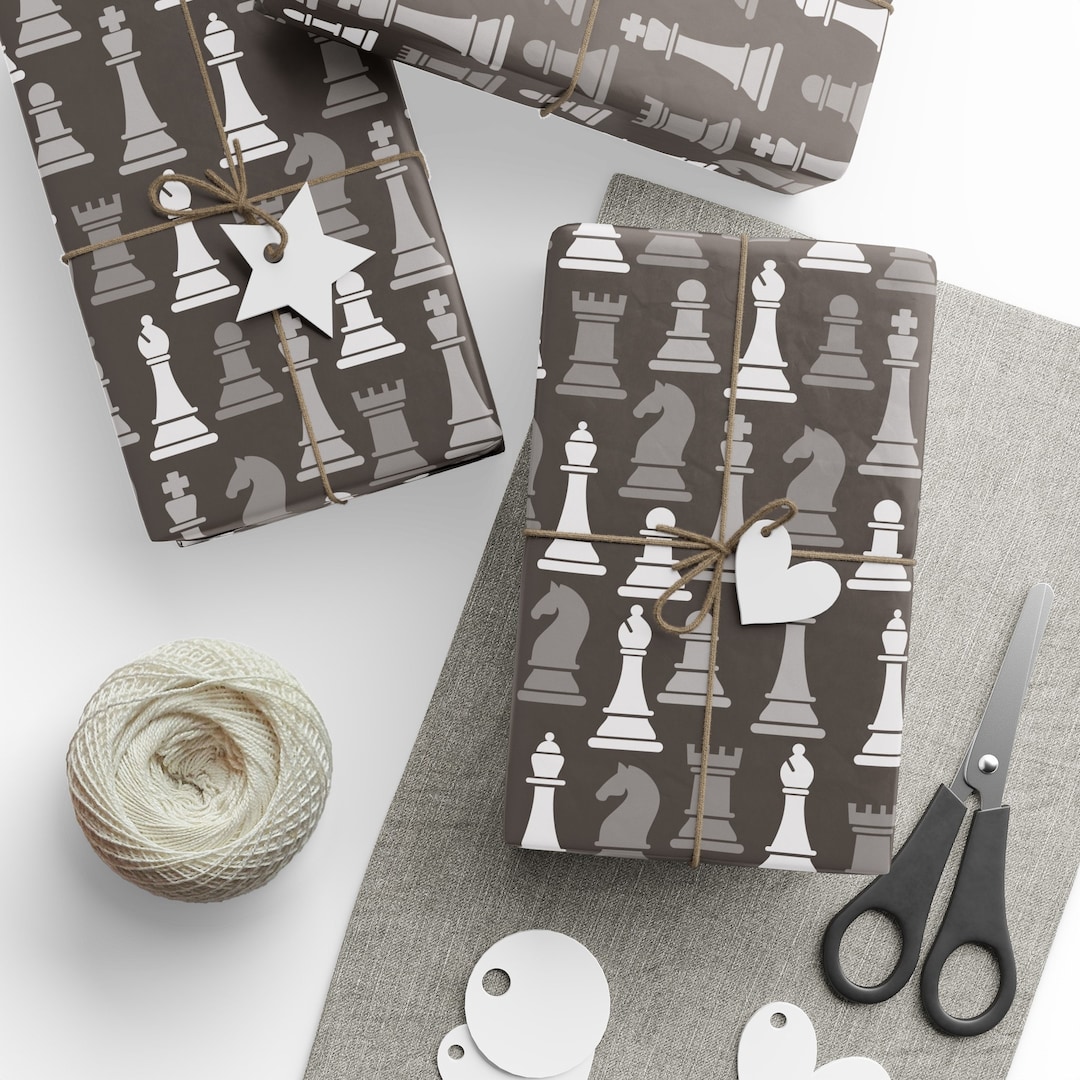 Chess Wrapping Paper, Chess Gift Wrap, Chess Lover, Game of Chess ...