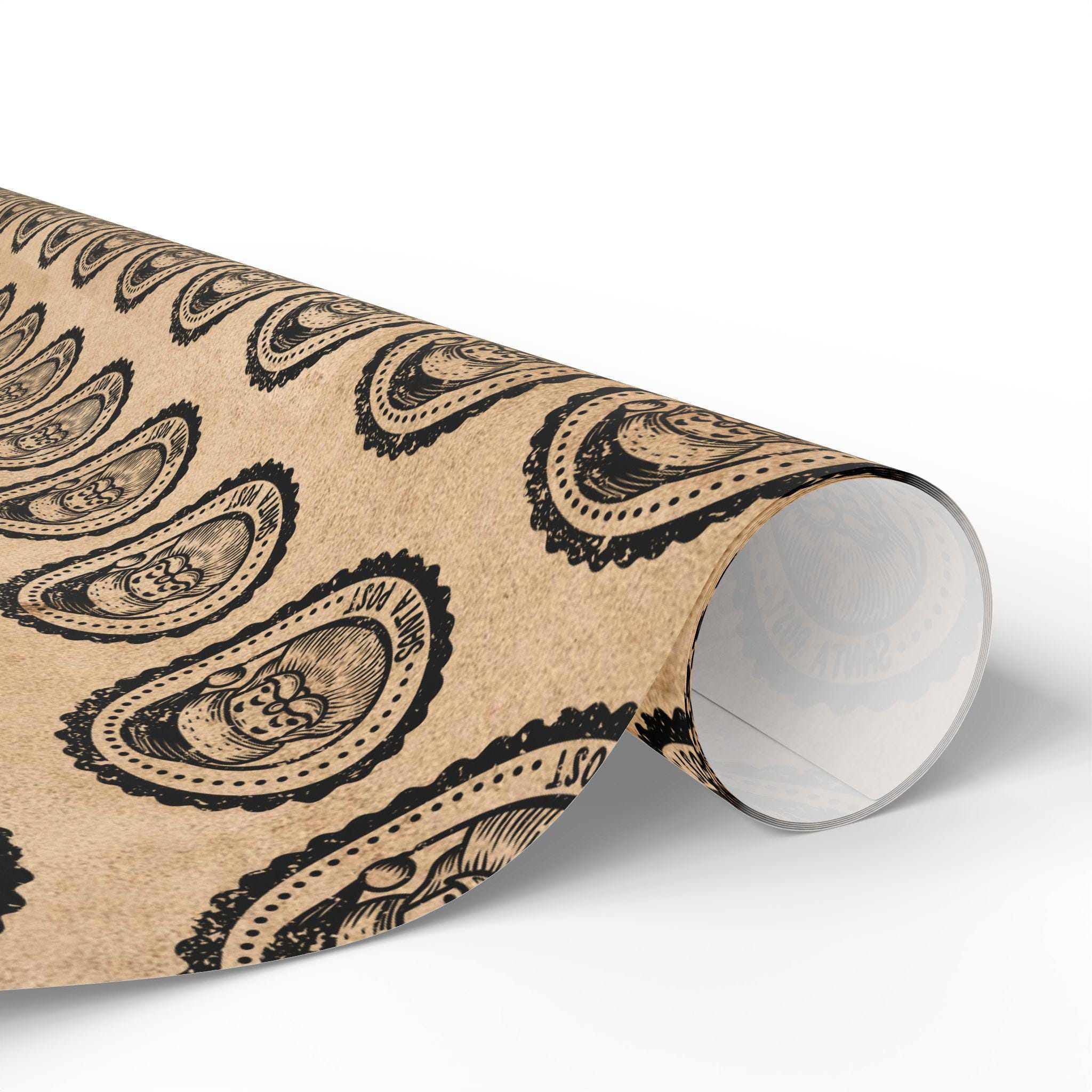 Santa Wrapping Paper, Christmas Wrapping Paper, Santa Mail Wrapping ...