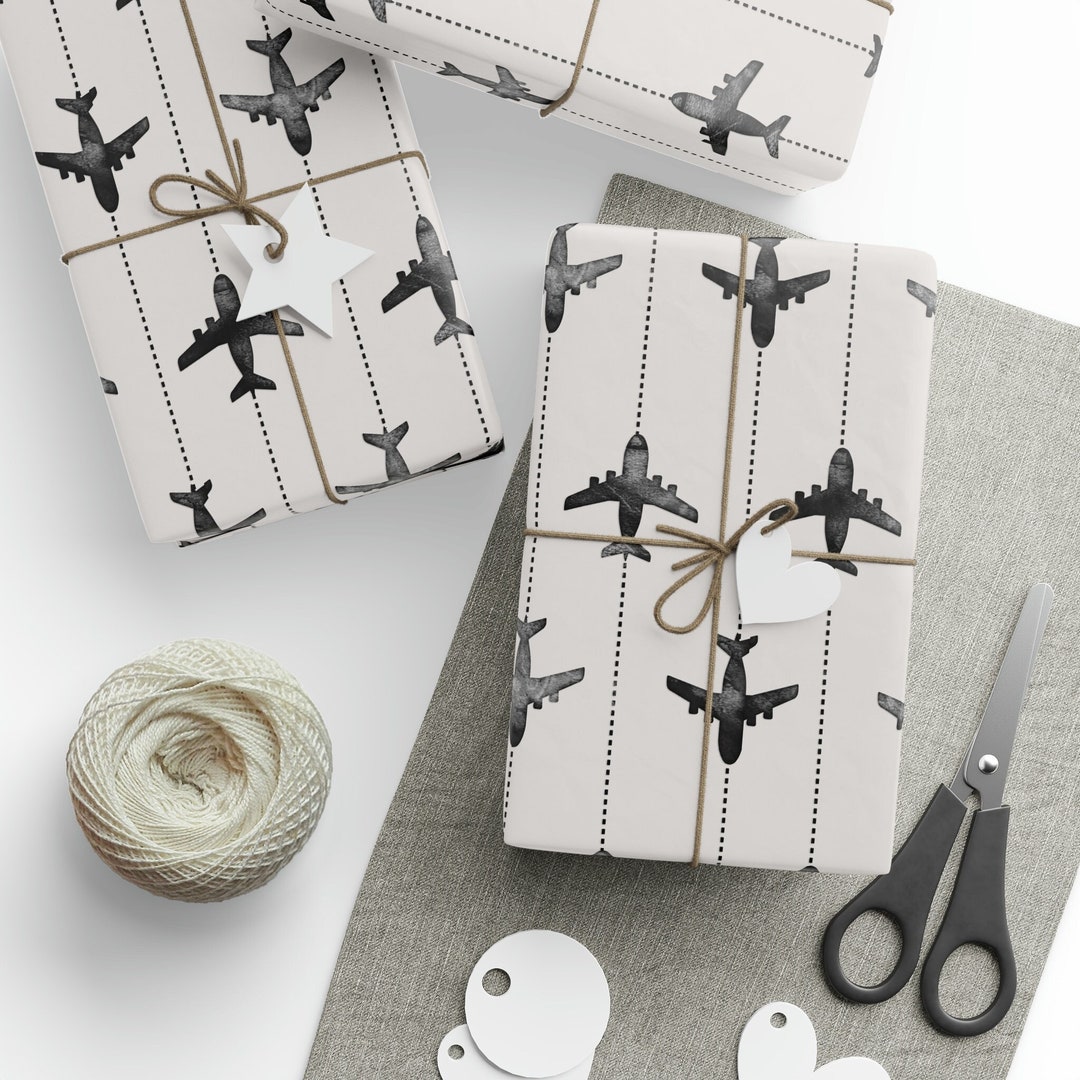 Airplane Wrapping Paper, Airplane Gift Wrap, Travel Wrapping Paper ...