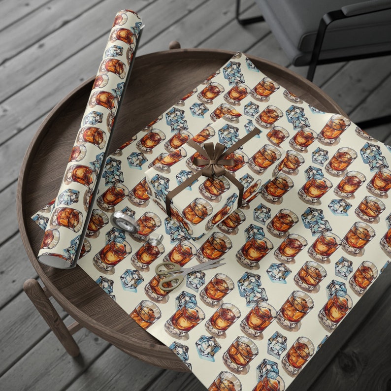 Whiskey Wrapping Paper, Bourbon Wrapping Paper, Whisky Gift Wrap ...
