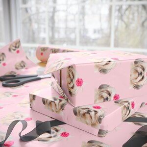 Custom Dog Wrapping Paper, Dog Face Gift Wrap, Personalized Wrapping ...