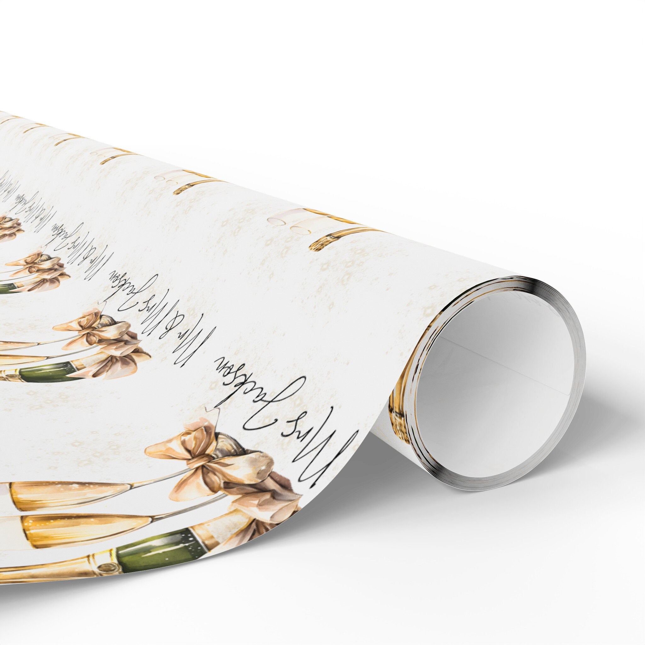 Champagne Custom Wedding Wrapping Paper, Personalized Wedding Wrapping ...