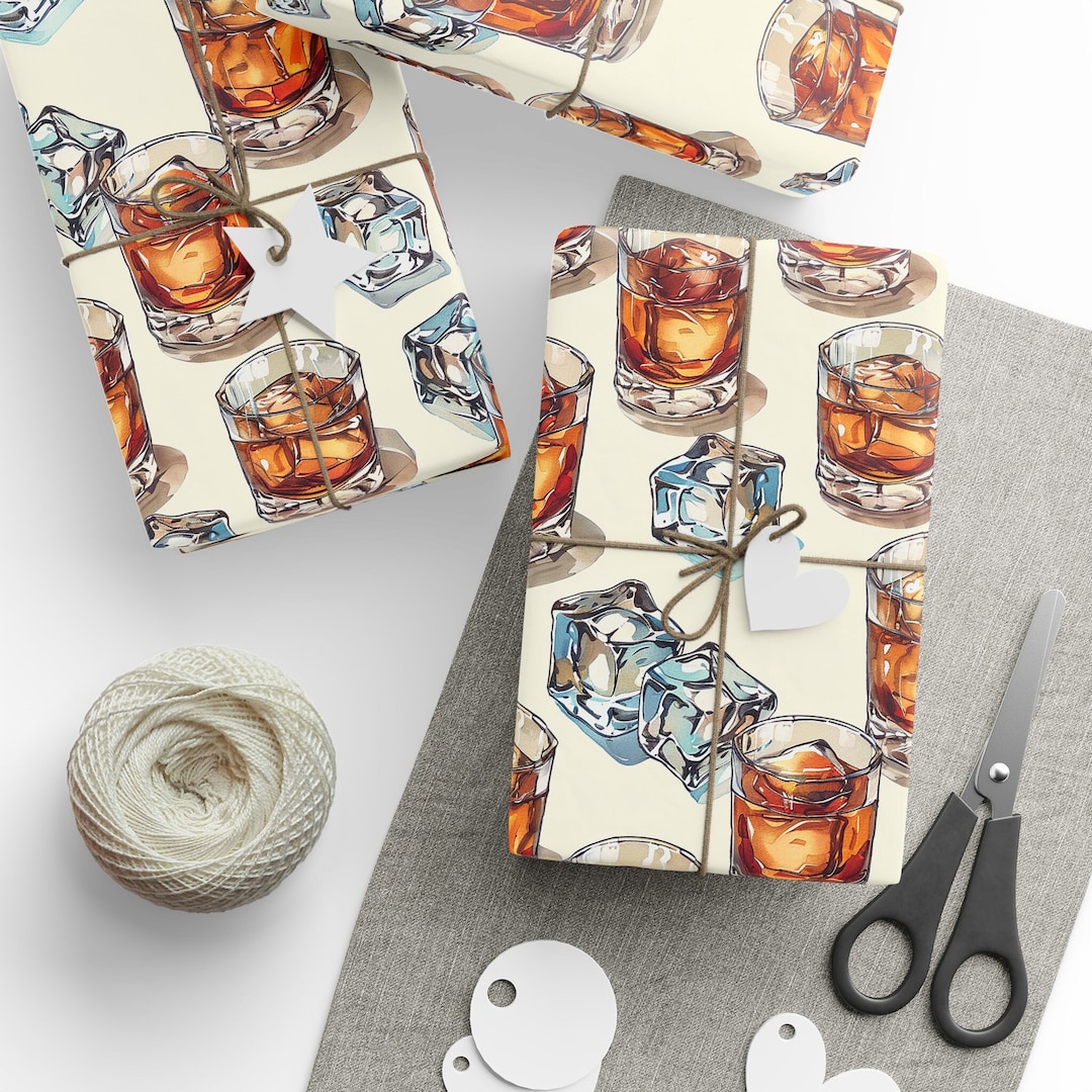 Whiskey Wrapping Paper, Bourbon Wrapping Paper, Whisky Gift Wrap ...
