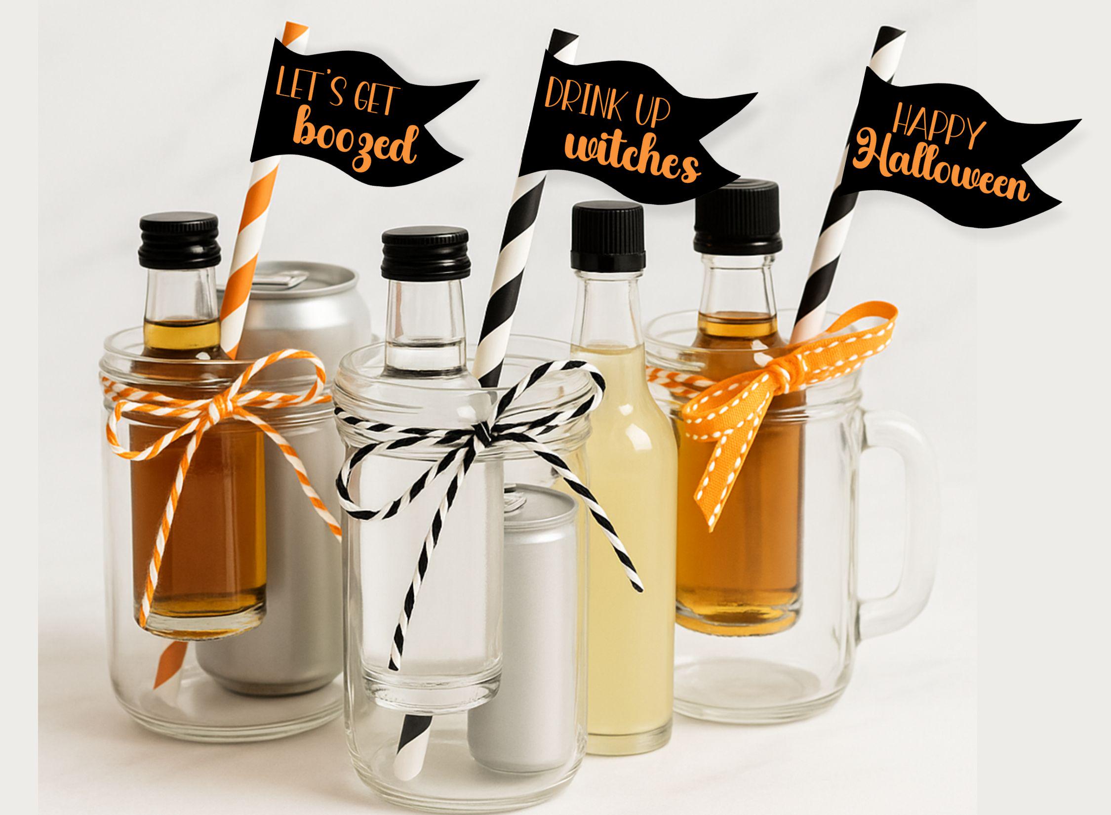 Printable Halloween Drink Flags & Tags – Printable Boozed Cocktail ...