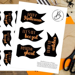 Printable Halloween Drink Flags & Tags – Printable Boozed Cocktail ...