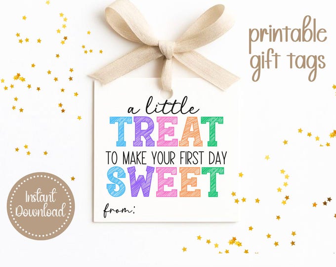 Back to School Editable Printable Gift Tags, Personalized First Day ...
