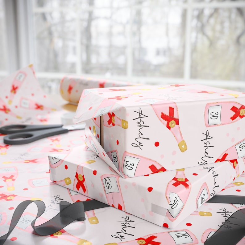 Custom Birthday Wrap Paper, Personalized Birthday Wrapping Paper, 30th ...