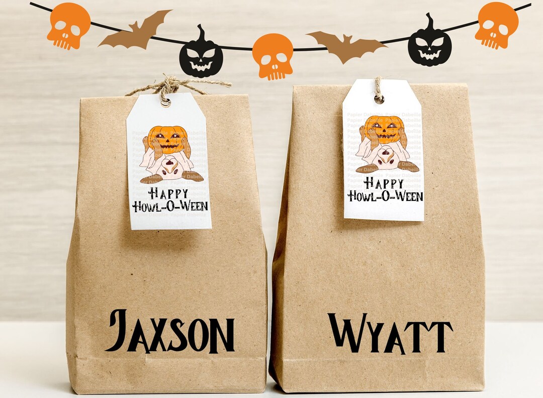 Happy Howl-o-ween Gift Tag, Printable Halloween Gift Tag, Dog Halloween ...