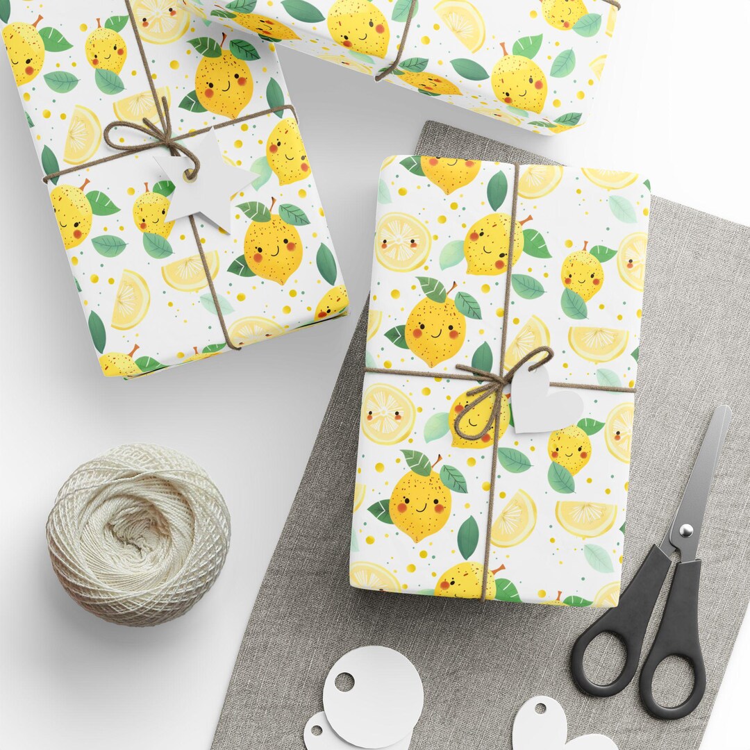 Cute Lemon Wrapping Paper, Main Squeeze, You Are the Zest, Citrus ...