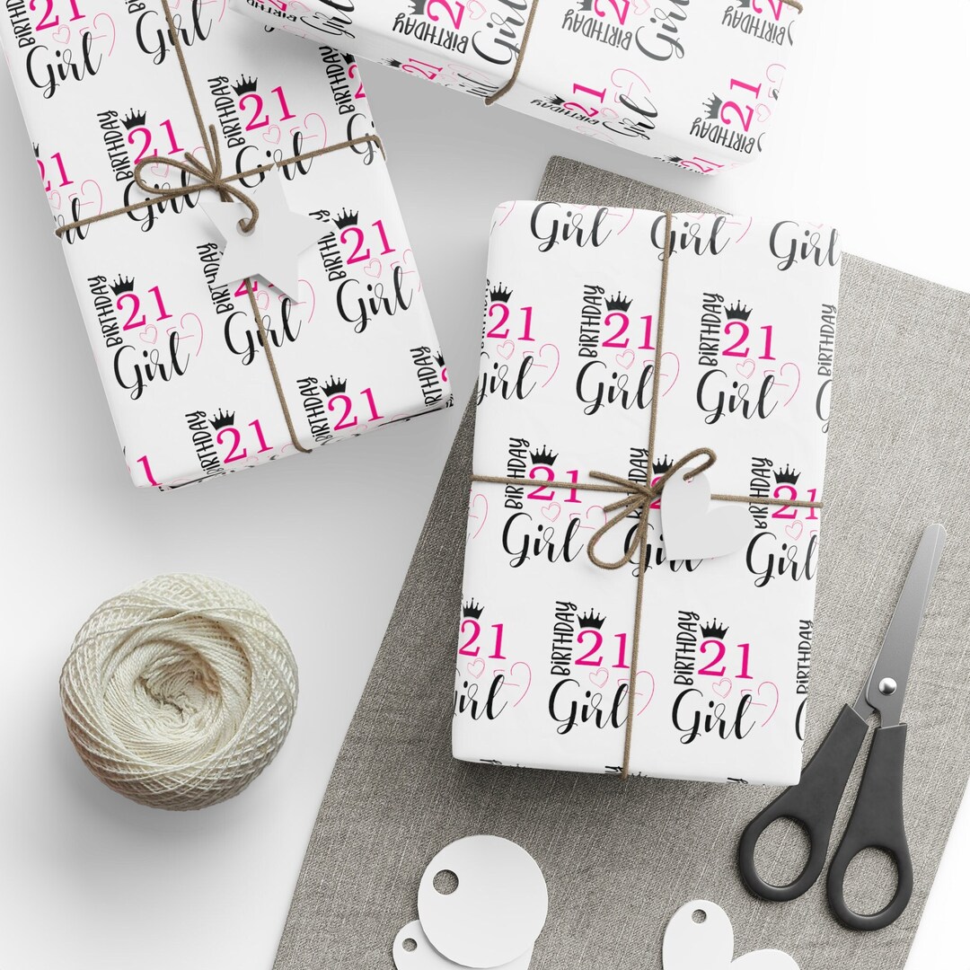 21st Birthday Wrapping Paper, 21st Birthday Gift Wrap, 21st Bday ...