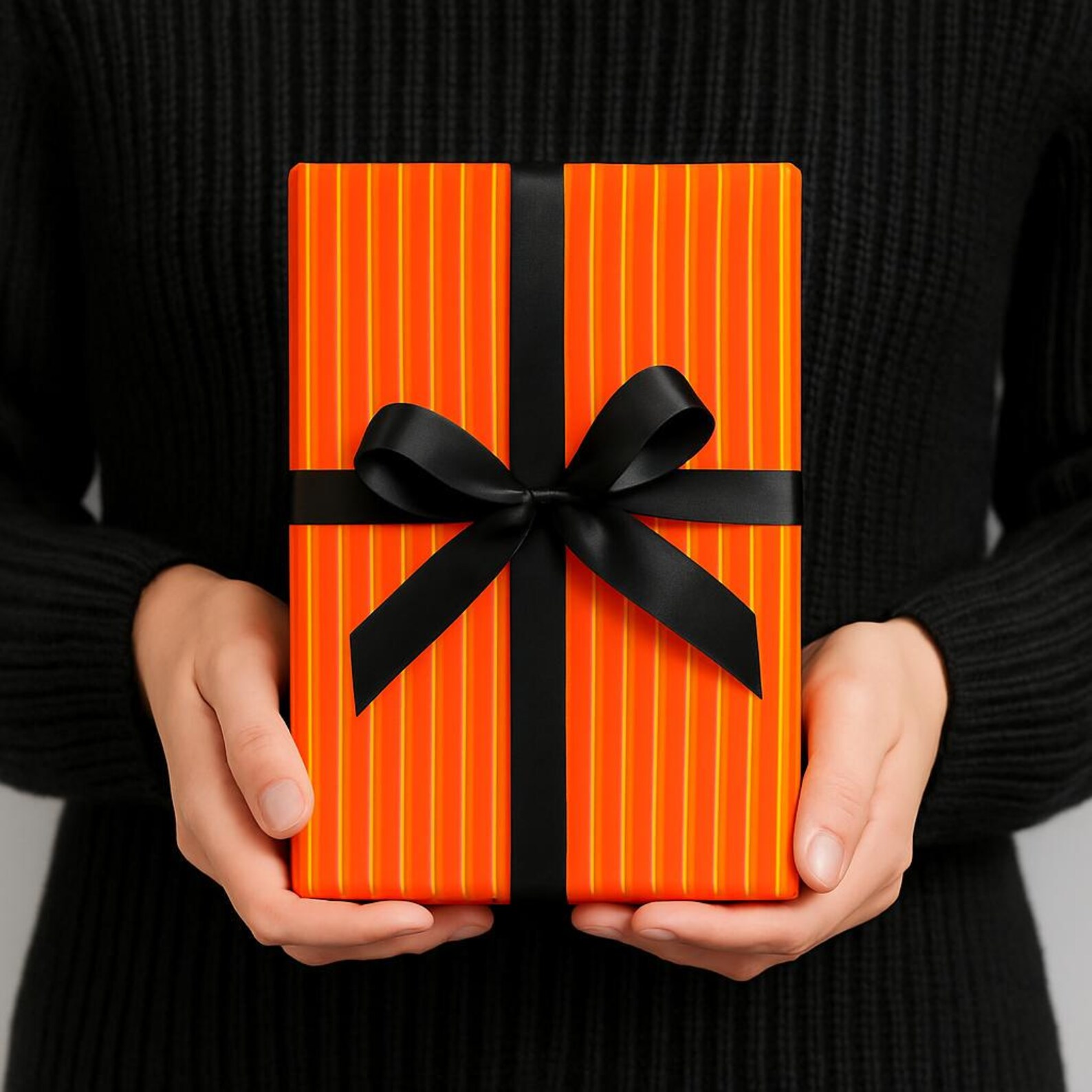 Orange Striped Wrapping Paper Halloween Wrapping Paper, Gift Wrap for ...