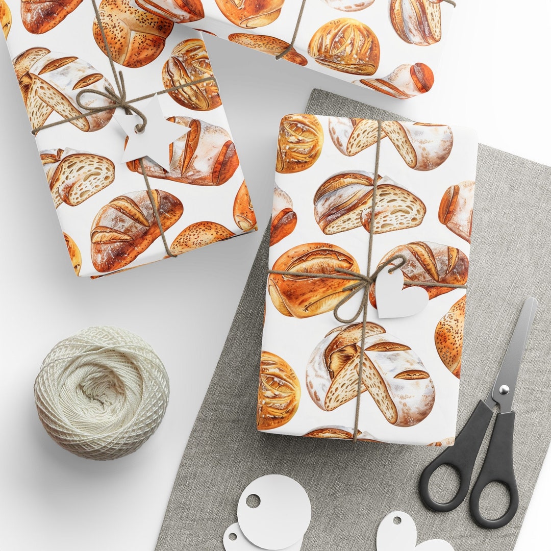 Sourdough Wrapping Paper, Sourdough Gift Wrap, Sourdough Lover, Bread ...