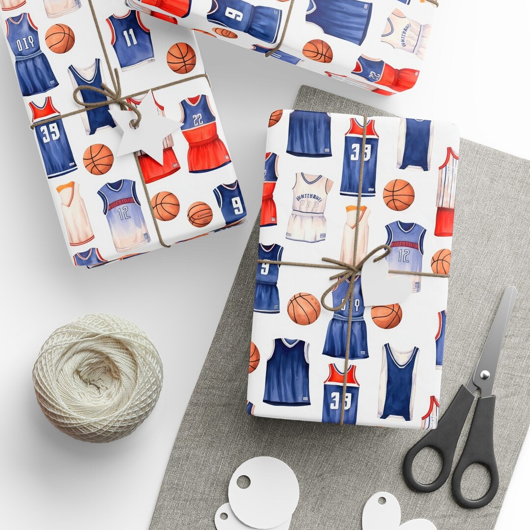 Basketball Wrapping Paper, Basket Ball Gift Wrap, Basketball Lover ...