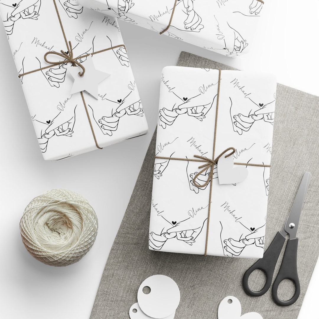 Personalized Couple Wrapping Paper, Personalized Wedding Gift Wrap ...