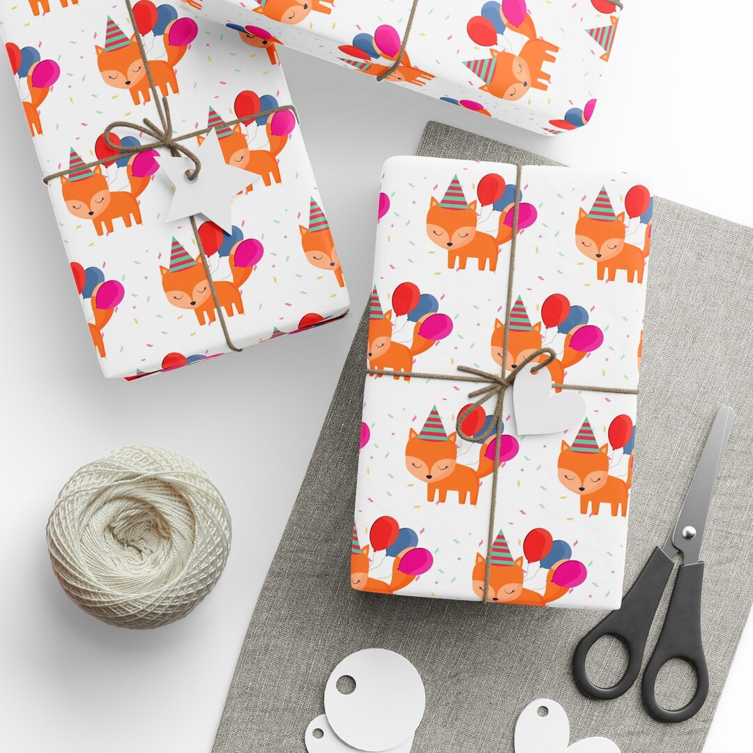 Fox Wrapping Paper, Fox Birthday, Wrapping Paper for Kids, Kids ...